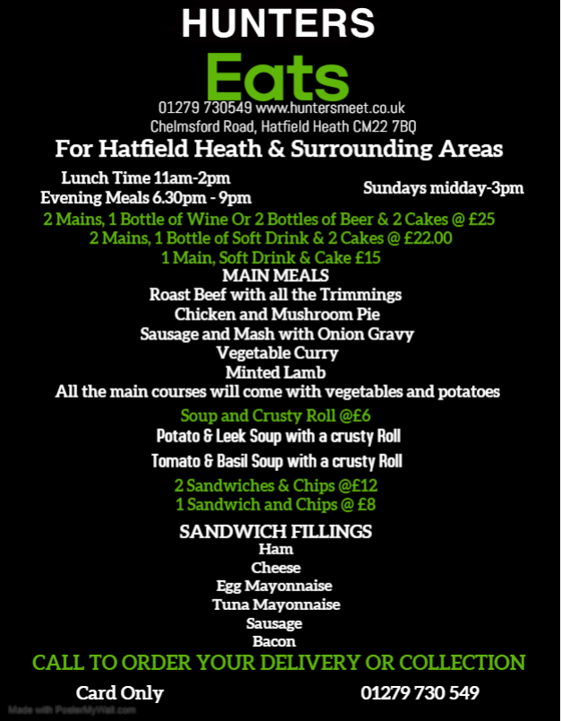 HUNTERS EAT RIGHT PRICES - Hunters Meet Hotel near Stansted Airport ...